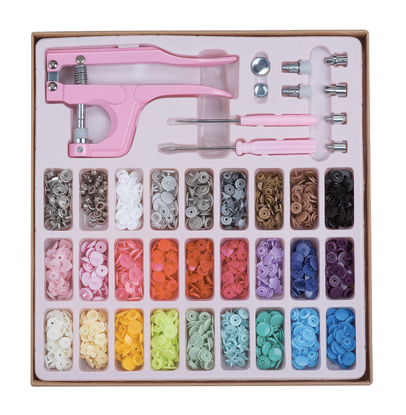 Plastic Snap Fastener Kit, Plastic and Metal Snap Buttons with Snaps P ...