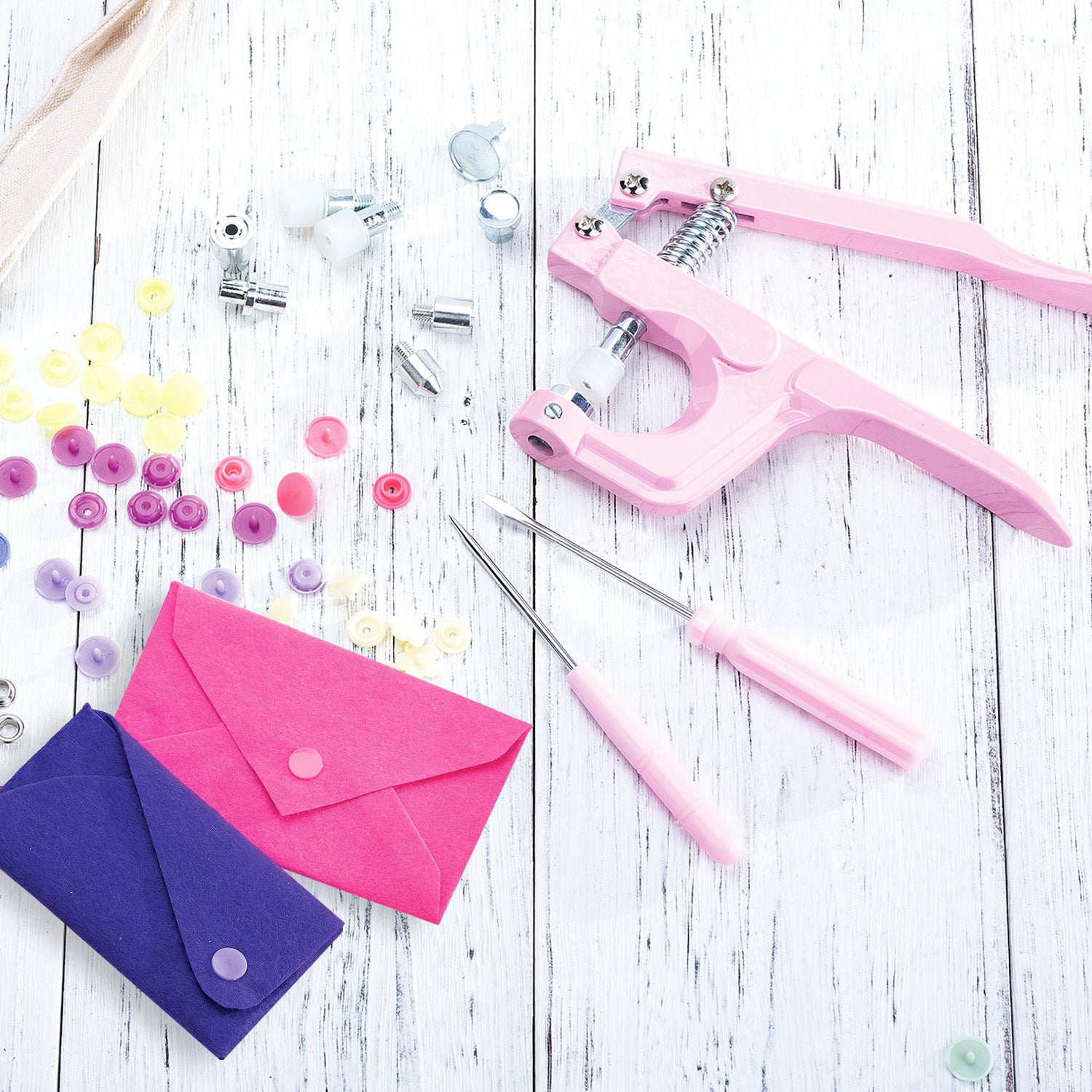Plastic Snap Fastener Kit, Plastic and Metal Snap Buttons with Snaps P ...